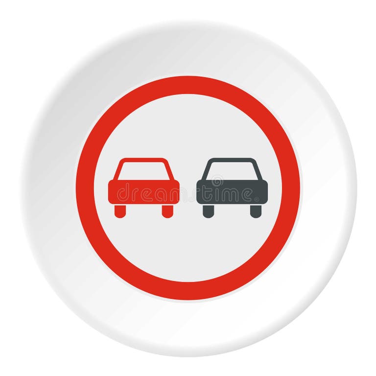 Sign Overtaking Icon, Flat Style Stock Vector - Illustration of ...