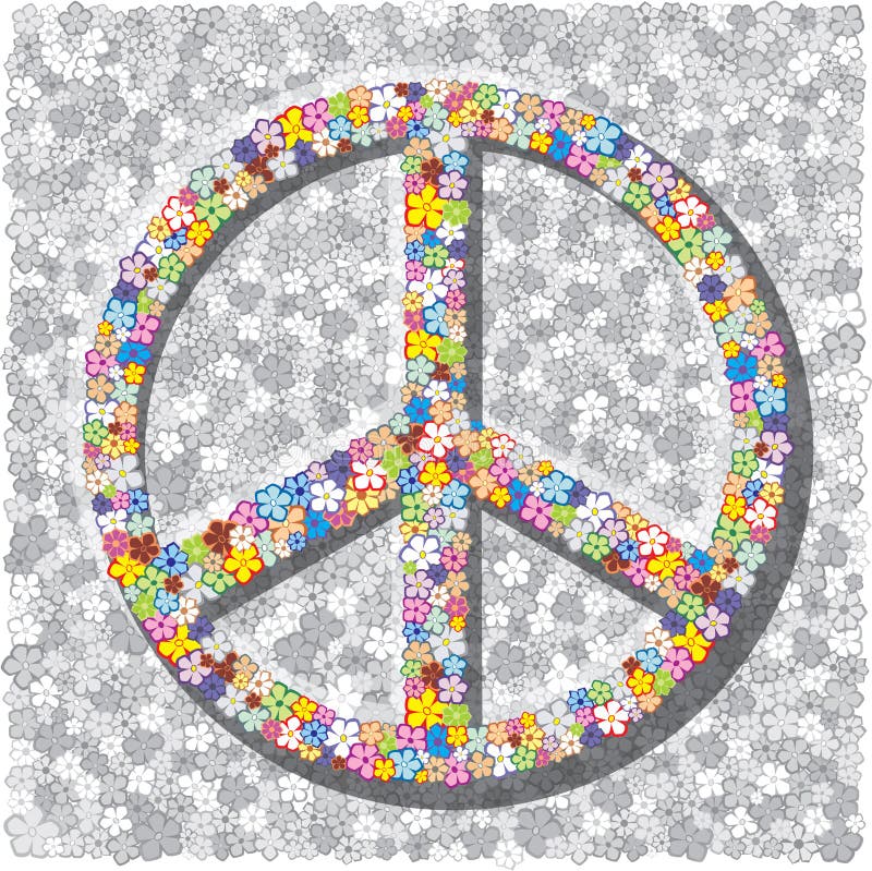 Sign of the Pacifist on Gray Background. Stock Vector - Illustration of ...