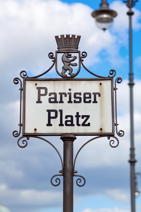 Sign of the Pariser Square in Berlin, Germany Stock Image - Image of ...