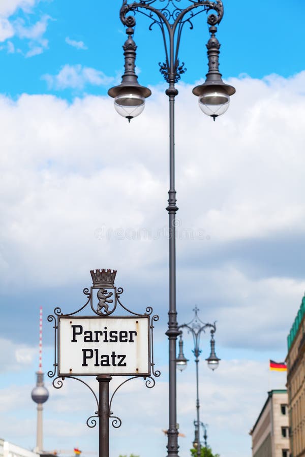 Sign of the Pariser Square in Berlin, Germany Stock Image - Image of ...