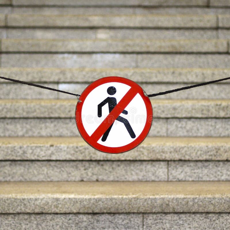 Sign `passage Forbidden` on Granite Staircase Stock Image - Image of ...