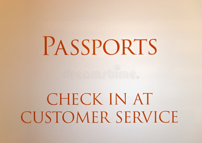 Sign of a Passport Customer Service Office Stock Image - Image of ...