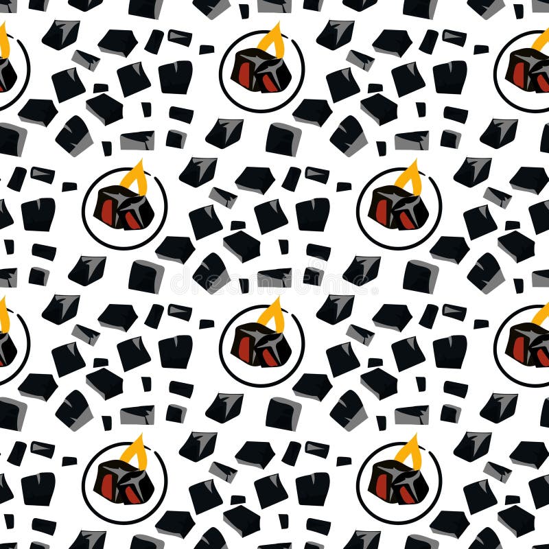 Sign Pattern with Burning Coal. Seamless Texture of the Badge and ...