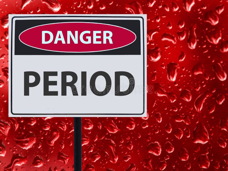 Sign Period and Red Blood Drop on the Glass. Stock Photo - Image of ...