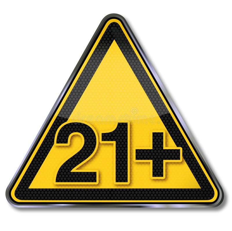 Sign Permit only for Persons Over Twenty-one Years Stock Vector ...