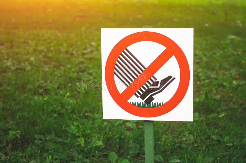 Sign Plate with a Sign on the Lawn Does Not Go. Stock Image - Image of ...