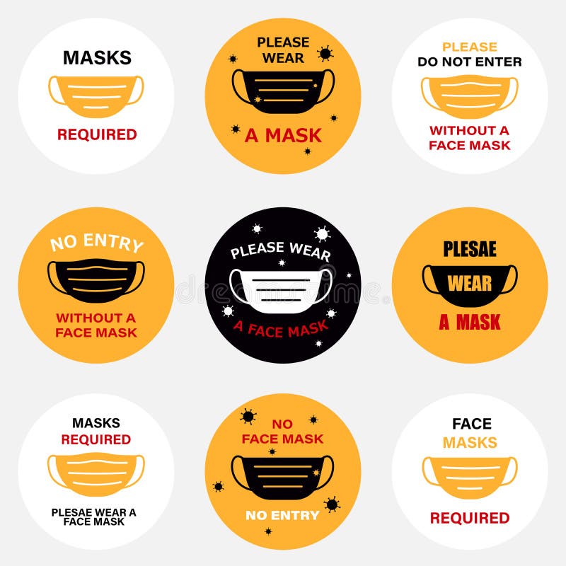 Sign please wear a mask stock vector. Illustration of hospital - 194730476