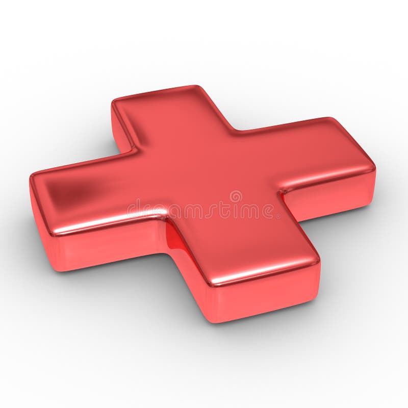 Sign Plus on White Background Stock Illustration - Illustration of ...