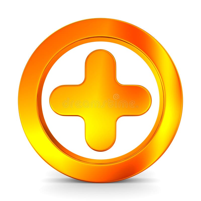 Sign Plus on White Background Stock Illustration - Illustration of ...