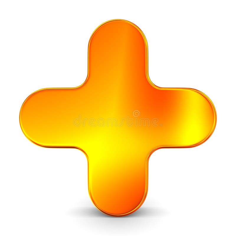 Sign Plus on White Background Stock Illustration - Illustration of ...