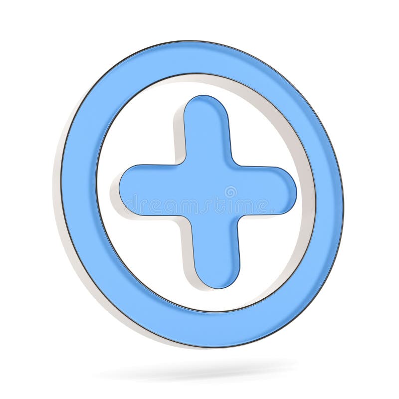 Sign Plus on White Background Stock Illustration - Illustration of ...