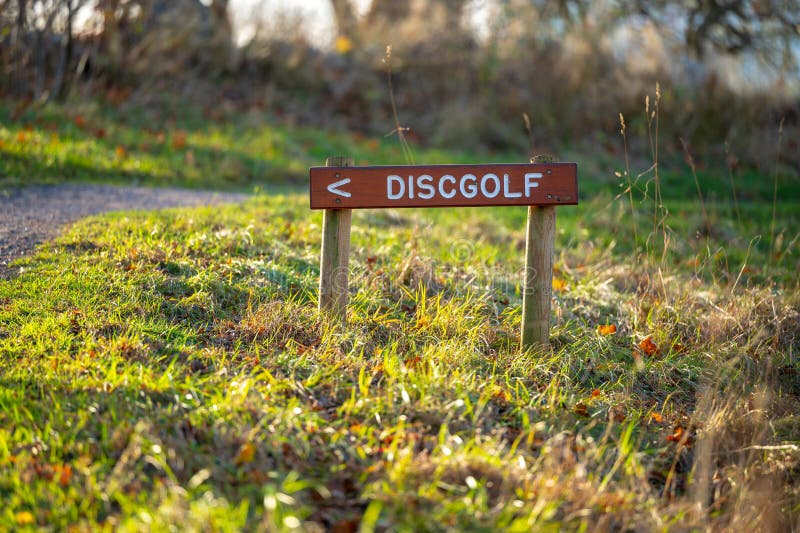 Sign Pointing the Way To a Disc Golf Course.. Stock Photo - Image of ...