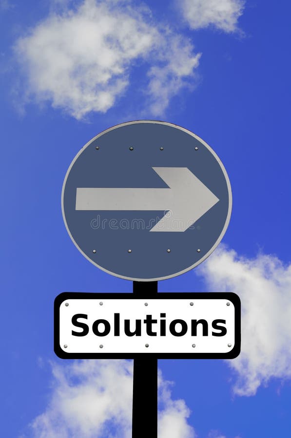 Solutions Freeway Exit Sign Highway Street Symbol Stock Photo - Image ...