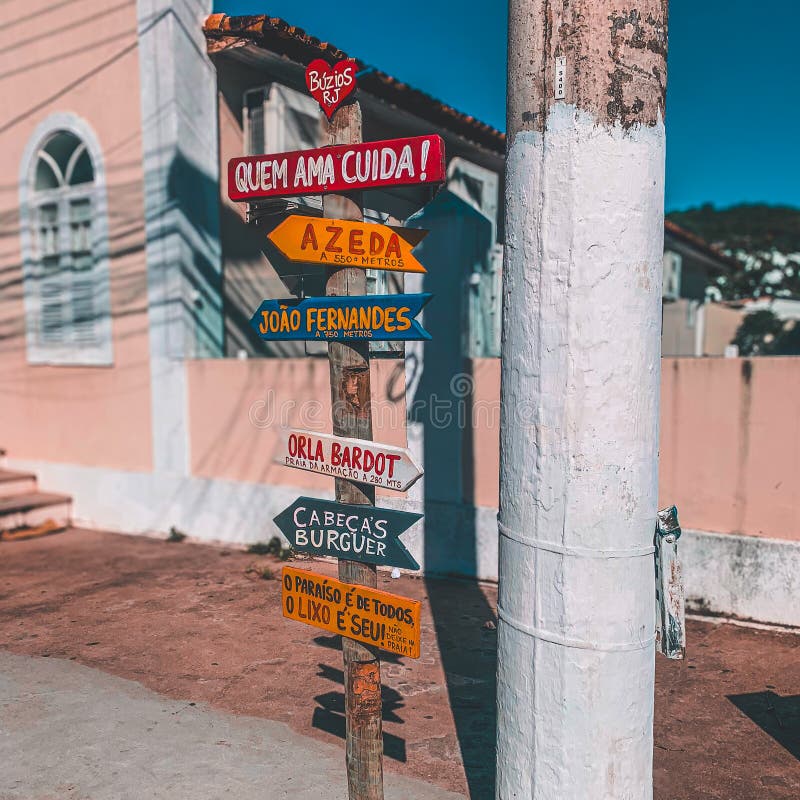 A Pole on the Side of a Building Has a Sign Stock Image - Image of ...