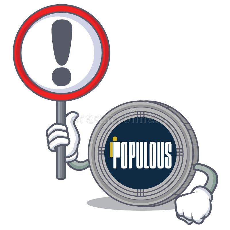 With Sign Populous Coin Character Cartoon Editorial Image ...