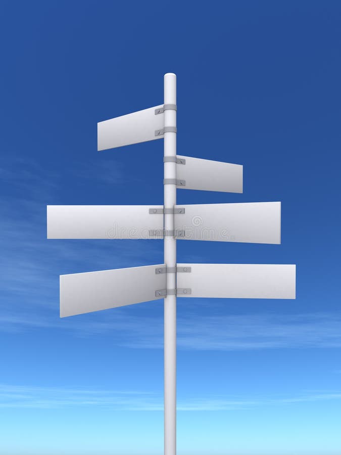 Street signpost blank stock illustration. Illustration of change - 14070255