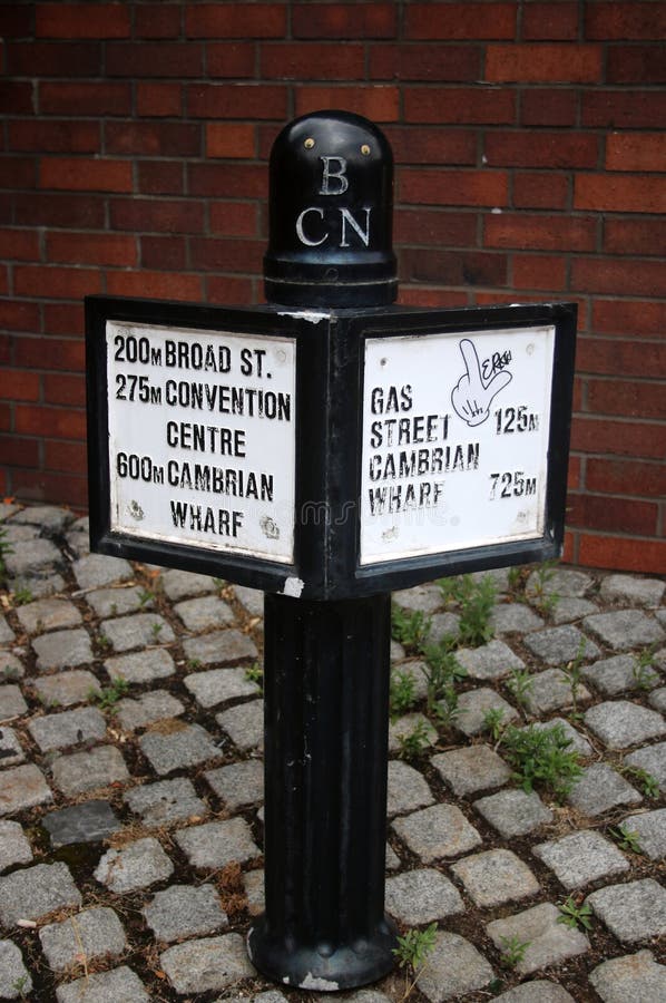 Sign Post on Canal Side, Birmingham Editorial Photography - Image of ...