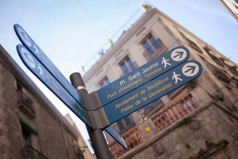 Sign Post Directions Center Barcelona Stock Photos - Free & Royalty ...