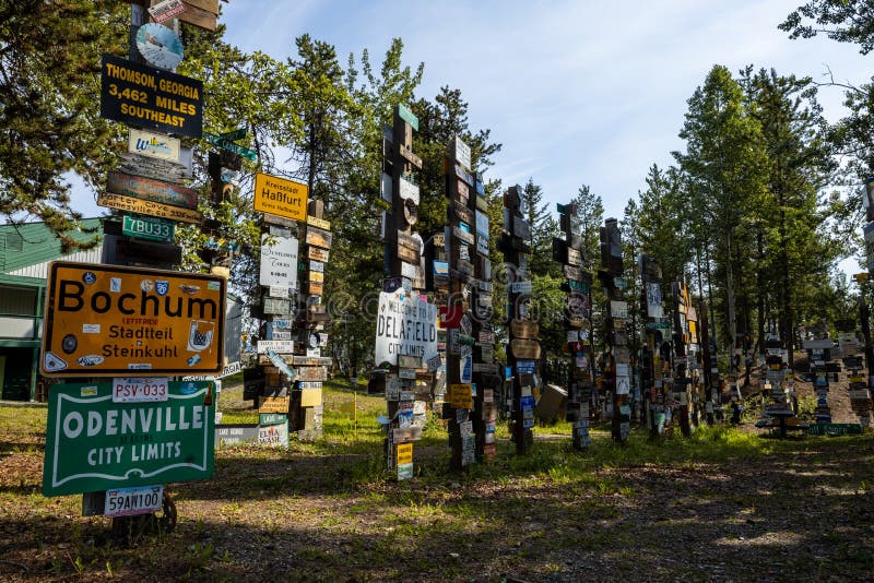 The Sign Post Forest of Watson Lake Along the Alaska Highway in Canada ...