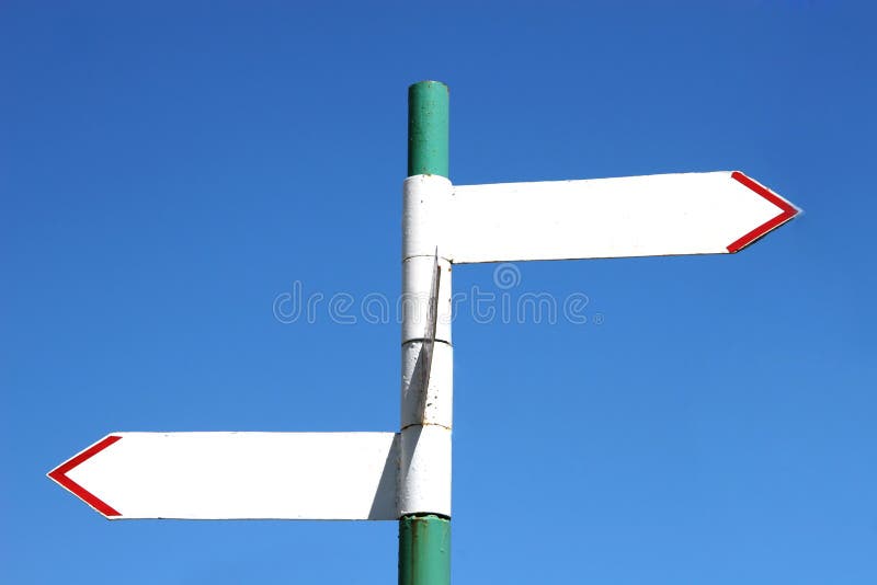 Sign post with two arrows stock image. Image of directional - 9720625