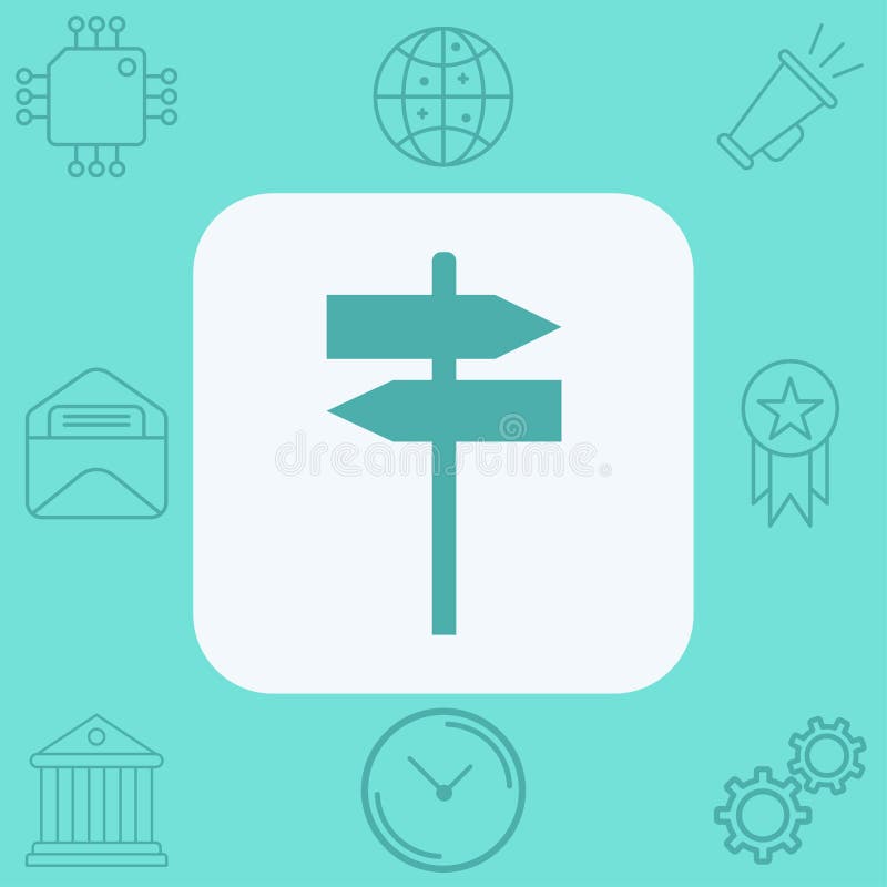 Sign Post Vector Icon Sign Symbol Stock Vector - Illustration of object ...