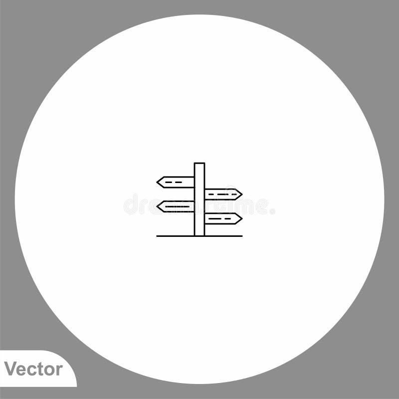 Sign Post Vector Icon Sign Symbol Stock Vector - Illustration of guide ...