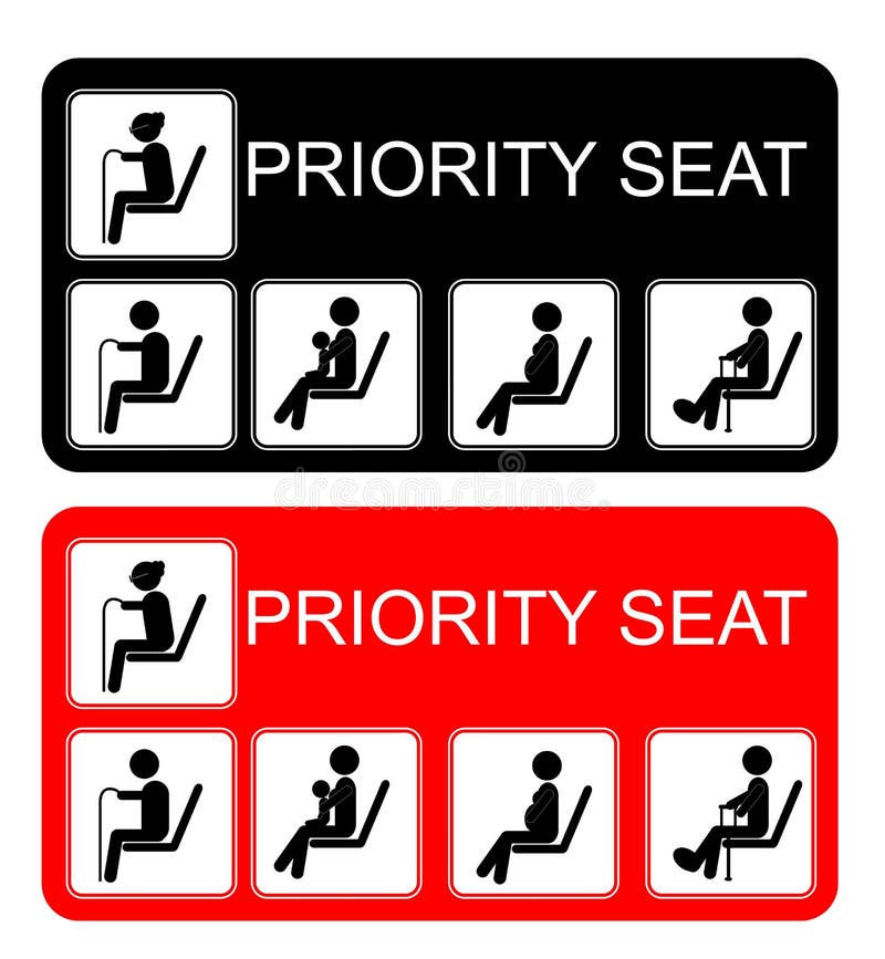 Simple Vector Set Sign, Priority at Public Transportation or Area Stock ...