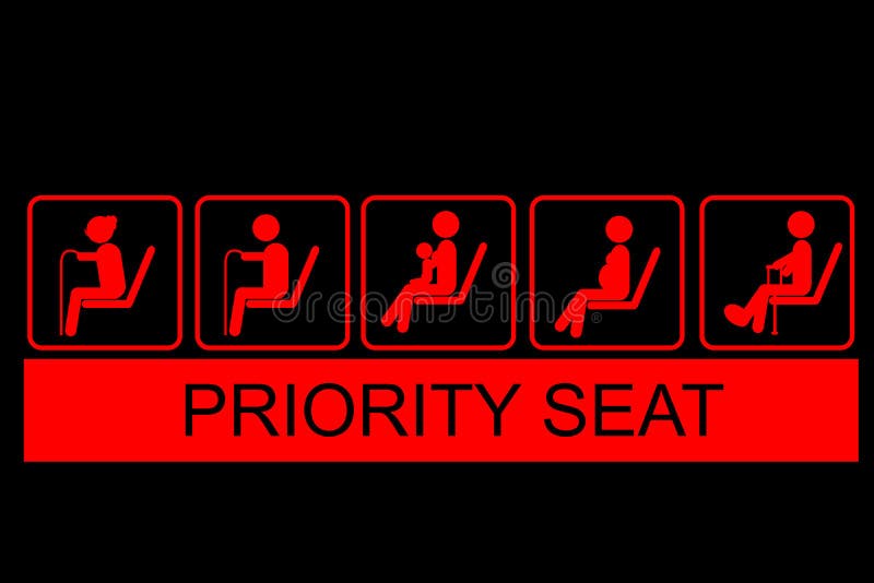 Sign of Priority Seat stock vector. Illustration of pregnant - 75983741