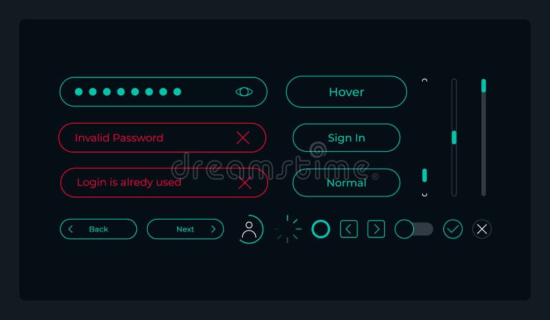 Sign in Process UI Elements Kit Stock Vector - Illustration of ...