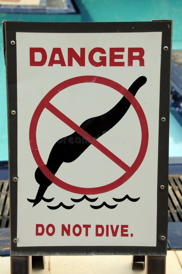 Sign - no diving stock image. Image of swim, permission - 19415923