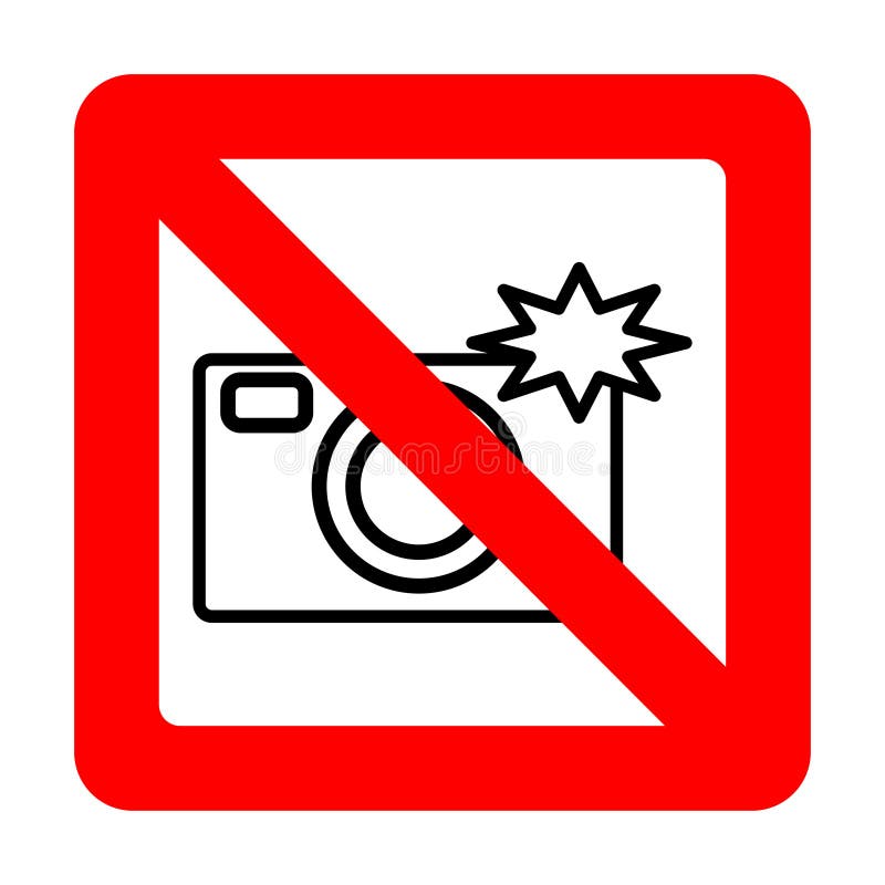 Sign Prohibiting Use of Camera. Stock Vector - Illustration of black ...