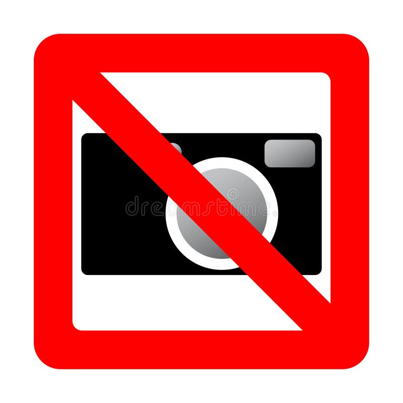 Sign Prohibiting Use of Camera. Stock Vector - Illustration of computer ...