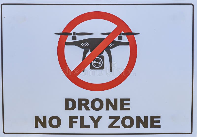 Sign Prohibiting the Use of Drones.DRONE NO FLY ZONE Stock Image ...
