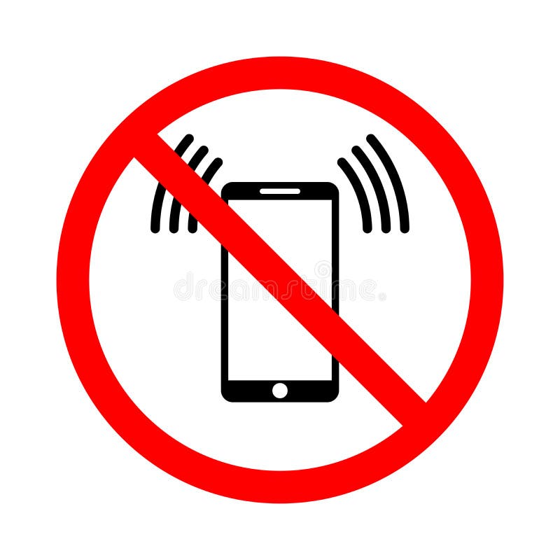 The Use of a Mobile Phone is Prohibited Stock Vector - Illustration of ...