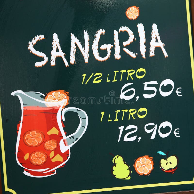 Sign Promoting Sangria in Sevilla, Spain Stock Photo - Image of sign ...