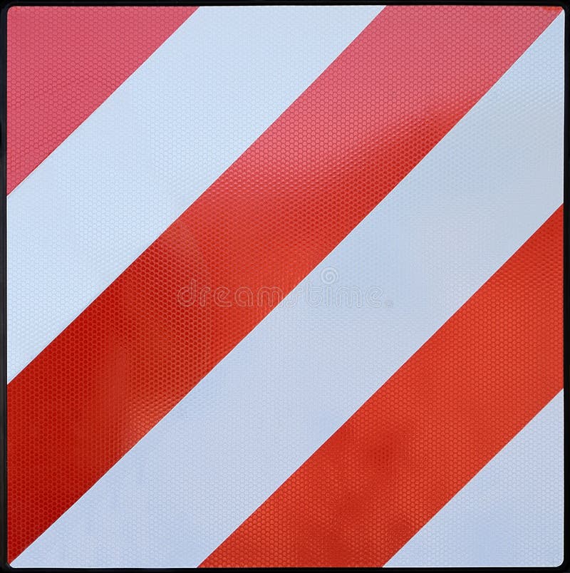 Sign for Protruding Loads V-20 Stock Image - Image of metallic, white ...