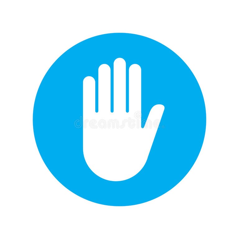 Sign push hand blue icon stock vector. Illustration of palm - 85942471