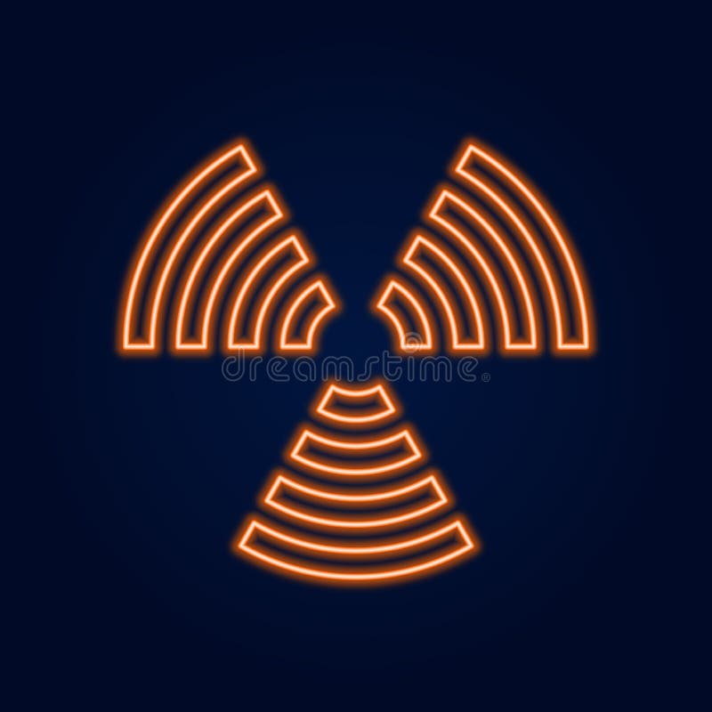 Sign of Radiation Icon. Elements of Science in Neon Style Icons Stock ...
