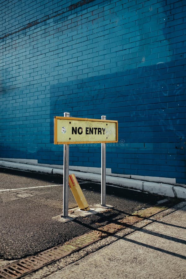 No Entry Sign Blue Background Wall Stock Photos - Free & Royalty-Free ...