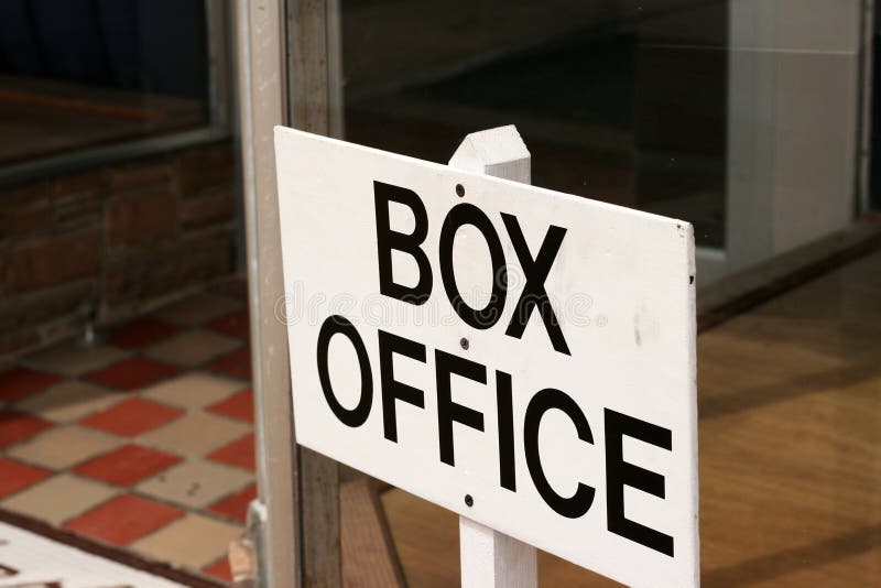 A Sign That Reads Box Office In Black Letters Stock Image - Image of ...