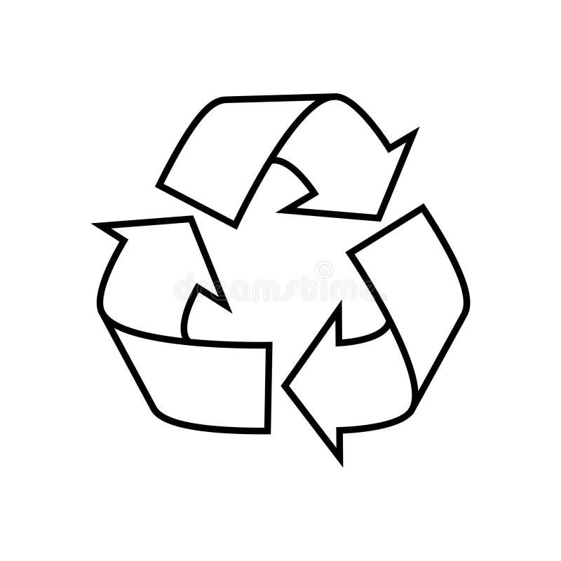 The Sign of Recycle. Outline Version Stock Illustration - Illustration ...