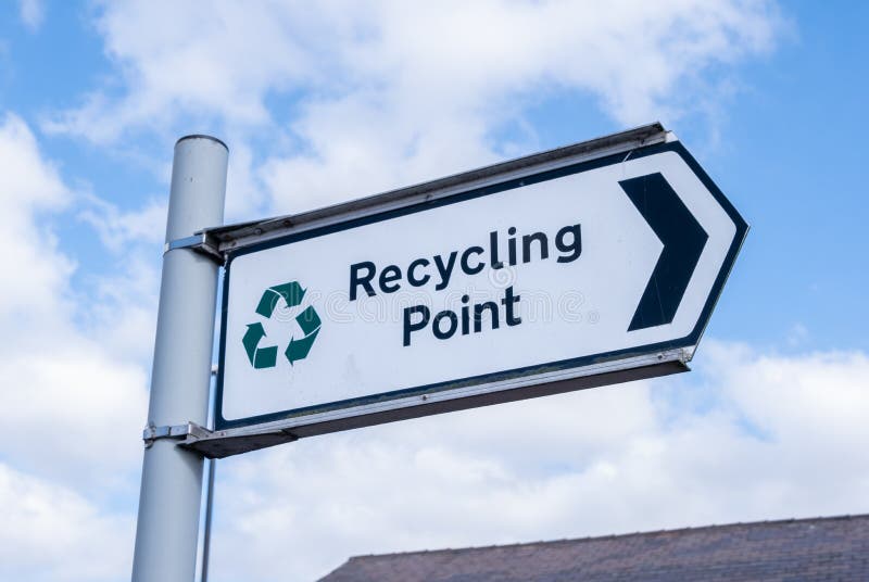 Sign for Recycling Point in the Town Centre Ormskirk Lancashire ...