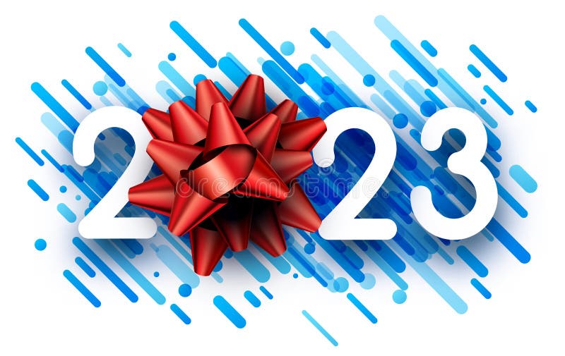 2023 Sign with Bow on Brush Strokes Background Stock Vector ...