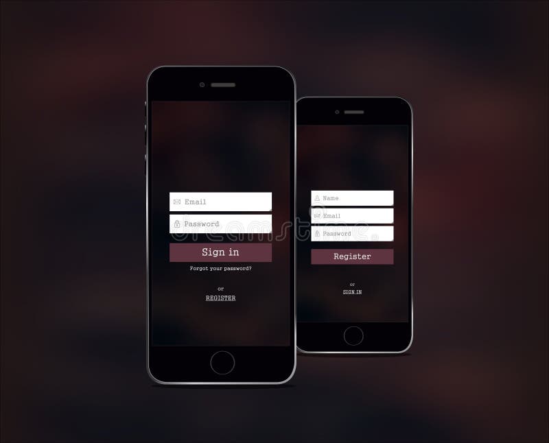 Sign in and Register Screen Stock Photo - Image of mobile, forgot: 68413582