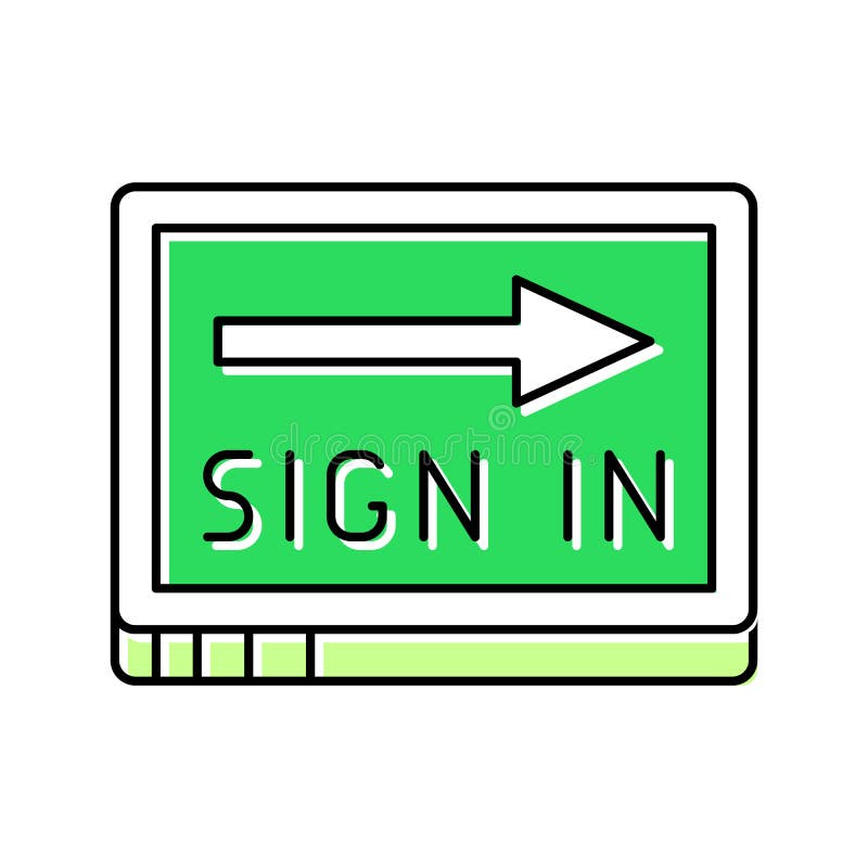Sign in Registration Color Icon Vector Illustration Stock Illustration ...