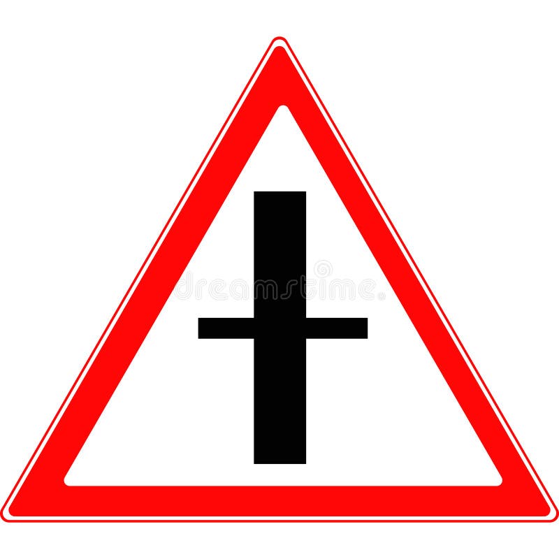The Sign Represents an Intersection with a Secondary Road. Stock Vector ...