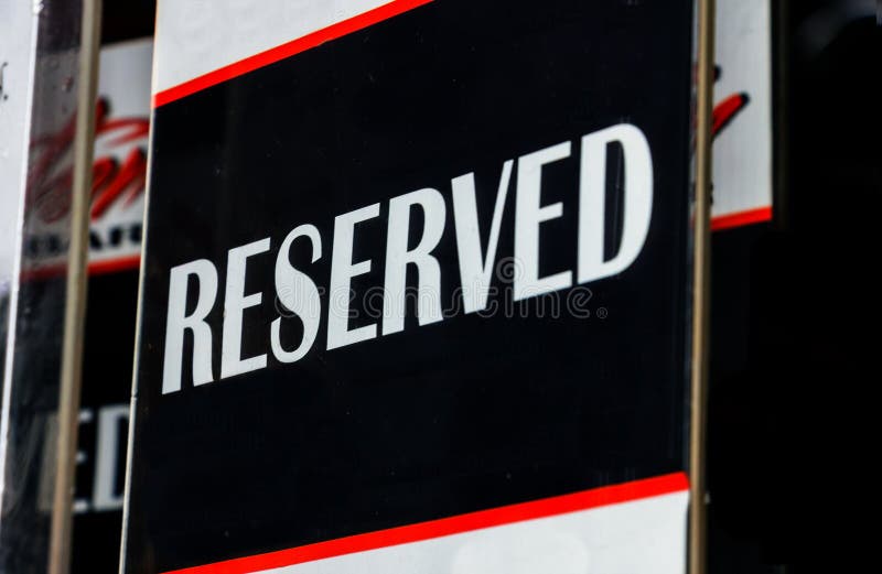 Sign Reserved on a Dark Background Stock Image - Image of reserve ...