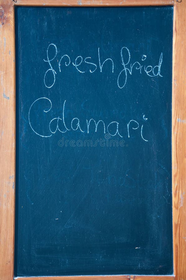 Sign of a Restaurant that Shows Fresh Squid Stock Image - Image of ...