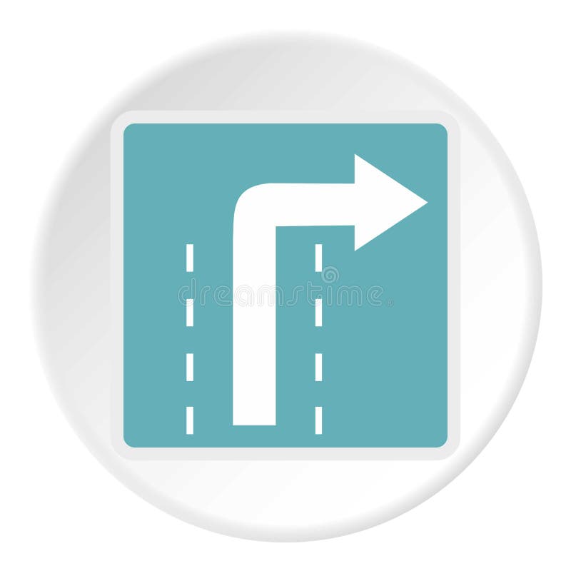 Sign Right Way Icon, Flat Style Stock Vector - Illustration of ...