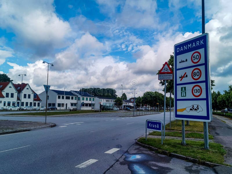 Sign on the Road , Image Taken in Denmark, Europe Stock Image - Image ...
